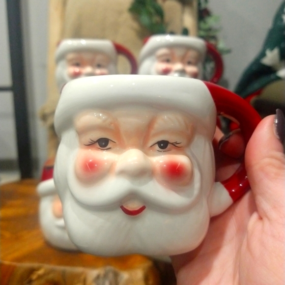 Pottery Barn | Holiday | New Pottery Barn Vintage Style Santa Face Mug ...